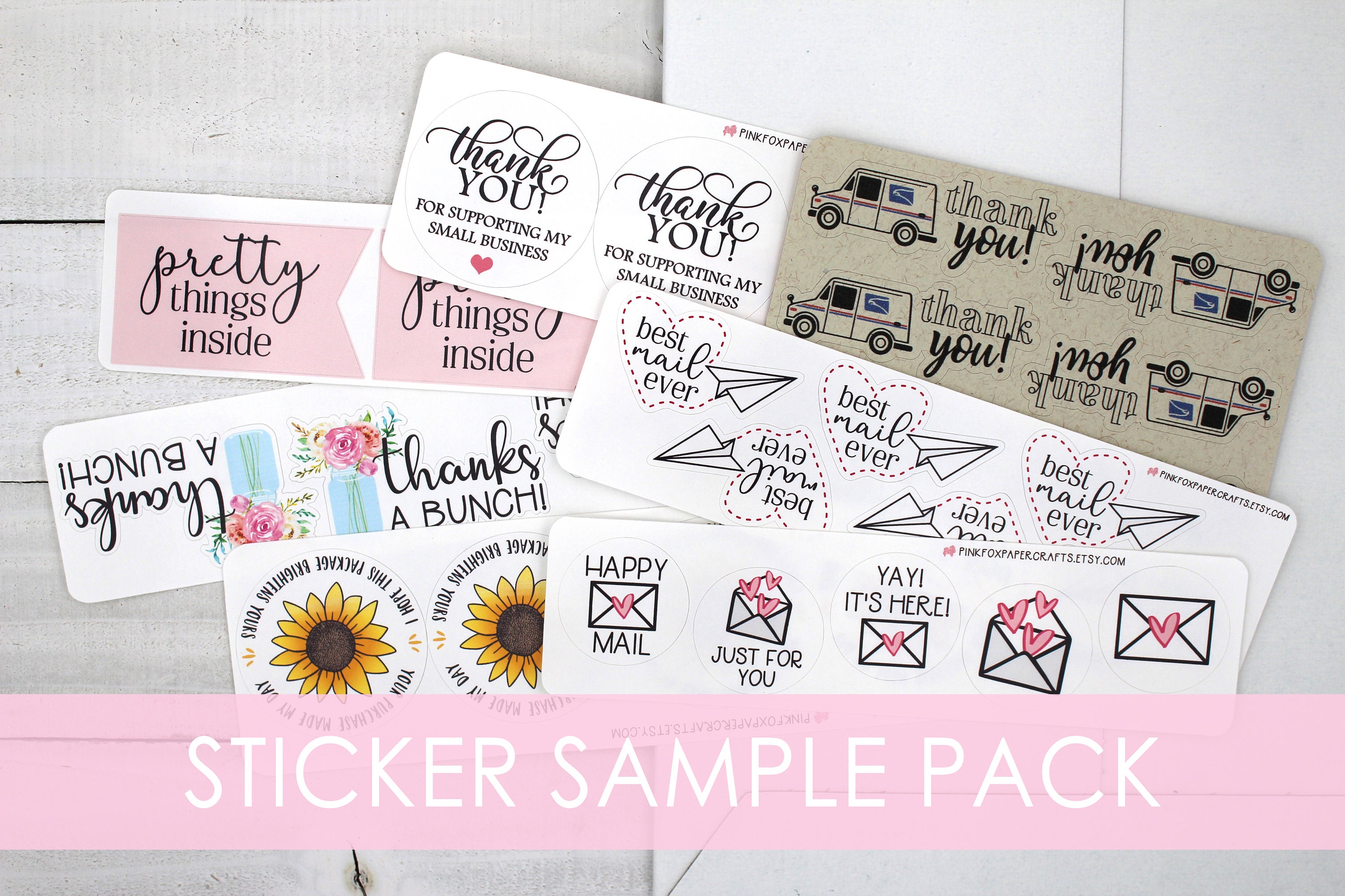 Sticker Sample Pack 30 Sticker Variety Pack Happy Mail | Etsy
