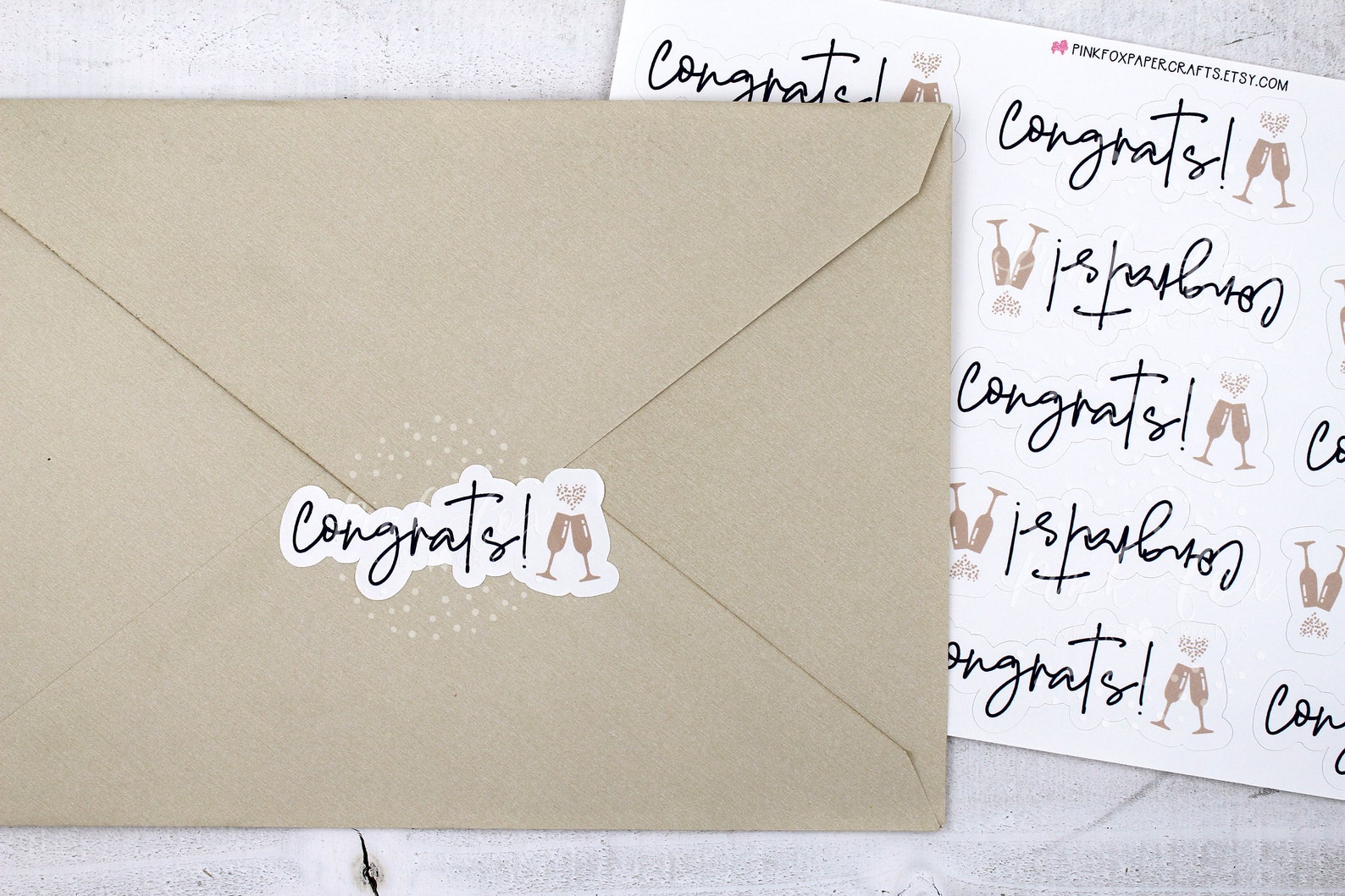 Congrats Sticker Congratulations Engagement Wedding Sticker | Etsy