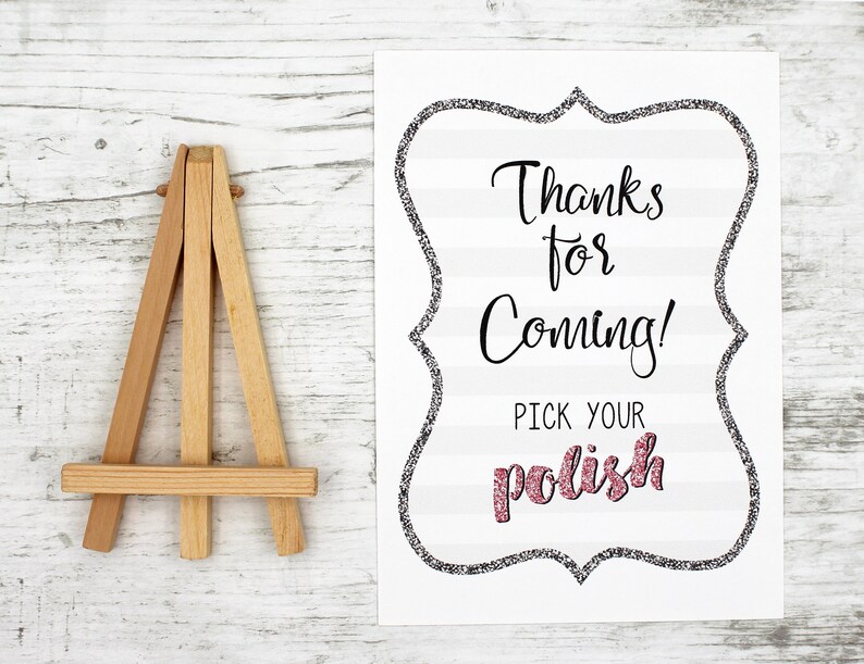Nail Polish Favor Sign Mani Thanks Shower Sign Bridal - Etsy