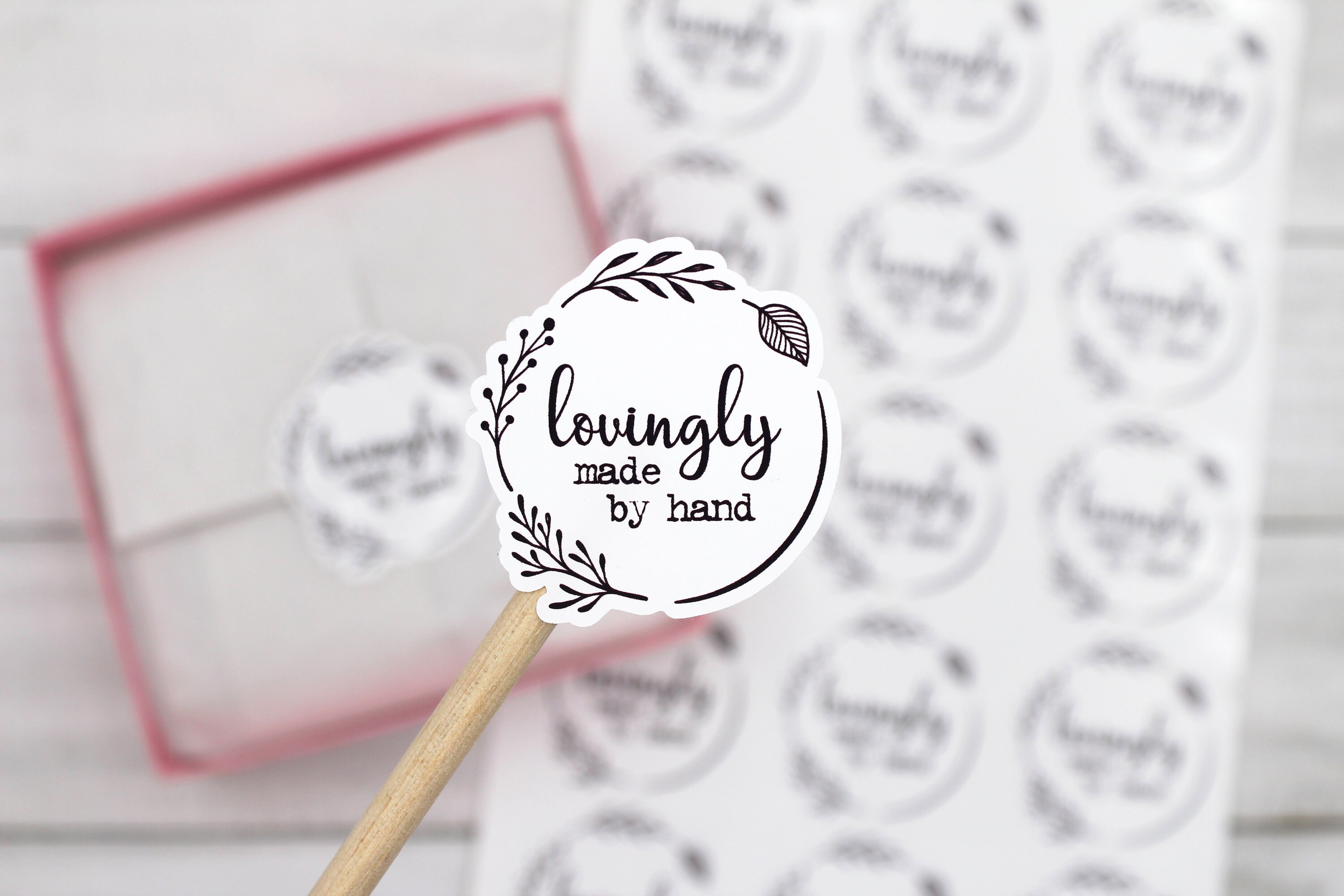 Lovingly Made by Hand, Etsy Sticker, Handmade Gift, Shipping Sticker ...