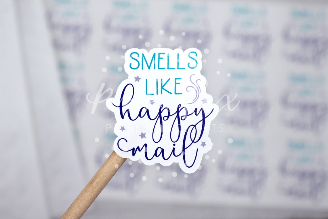 Smells Like Happy Mail Stickers, Small Business Stickers, Essential Oil ...