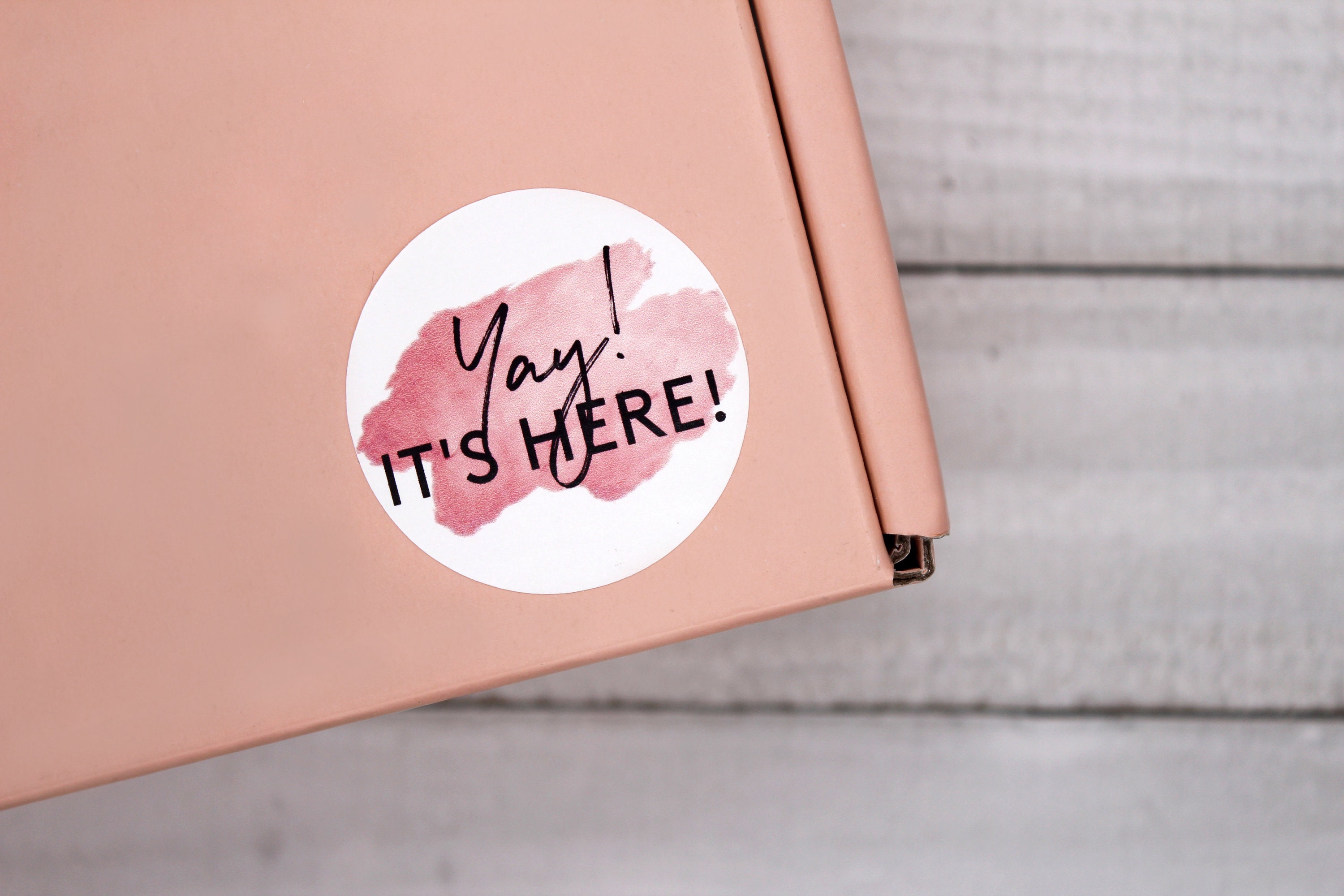 Yay It's Here, Gold Sticker, Happy Mail Small Shop Sticker, Faux Rose ...