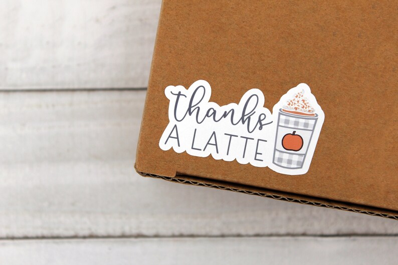 Thanks A Latte Sticker, Pumpkin Spice Latte Fall Stickers, Happy Mail ...