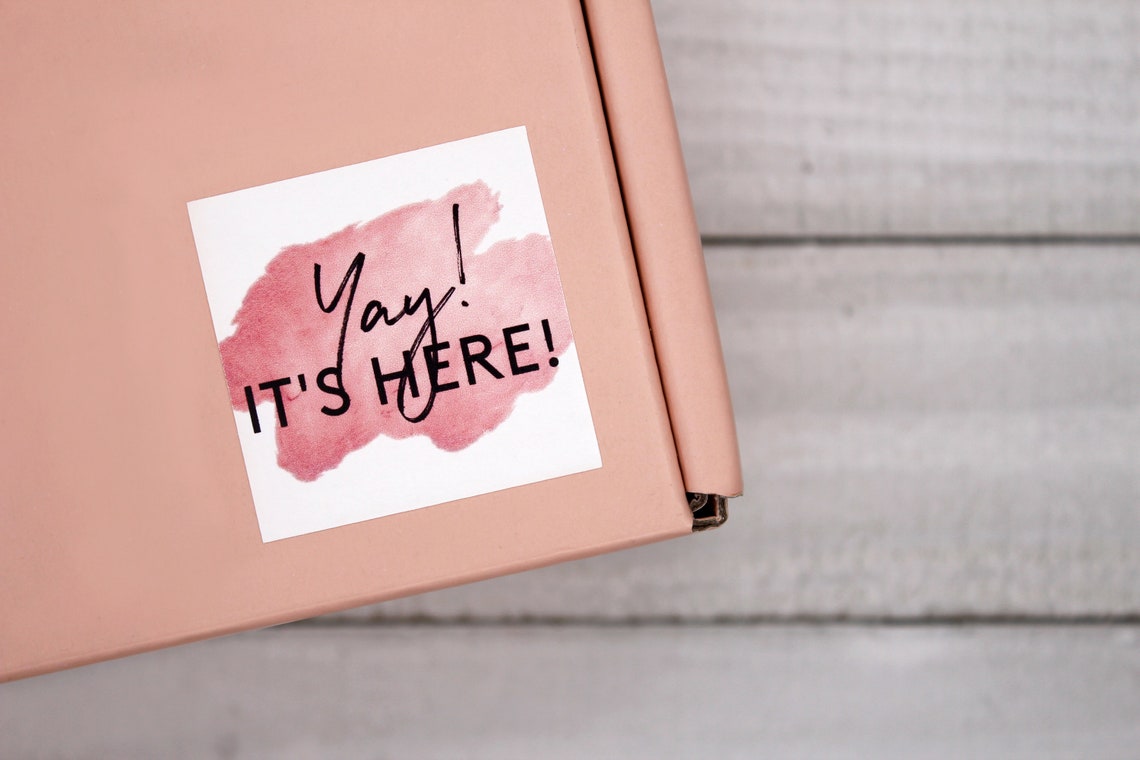 Yay It's Here Gold Sticker Happy Mail Small Shop | Etsy