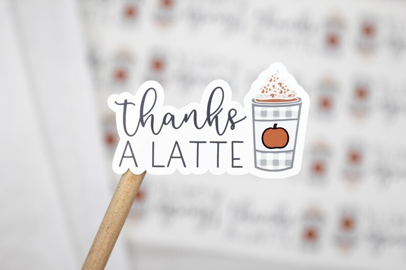 Thanks A Latte Sticker, Pumpkin Spice Latte Fall Stickers, Happy Mail ...