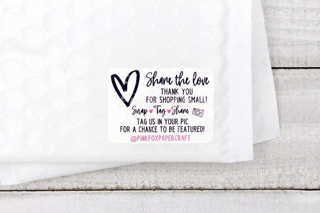 Snap Tag Share Sticker, Thank You for Shopping Small, Etsy Shop Social ...