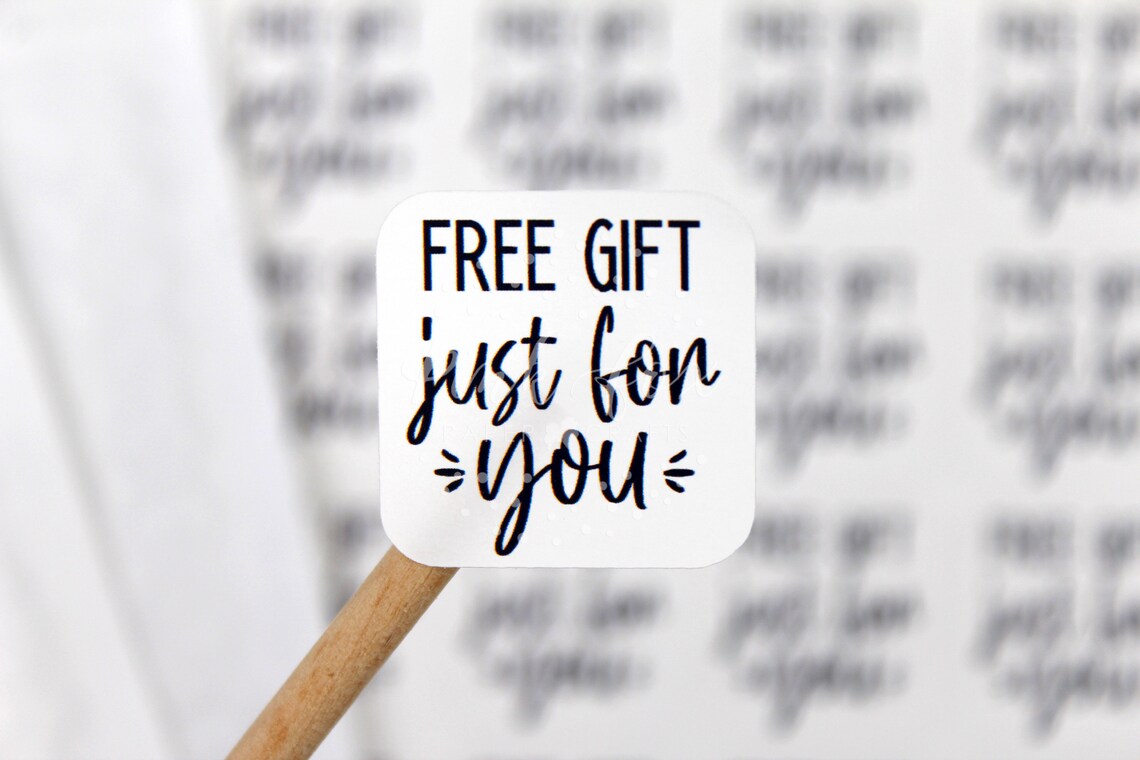 Free Gift Just for You Stickers, Freebie Sticker, Giveaway Winner ...