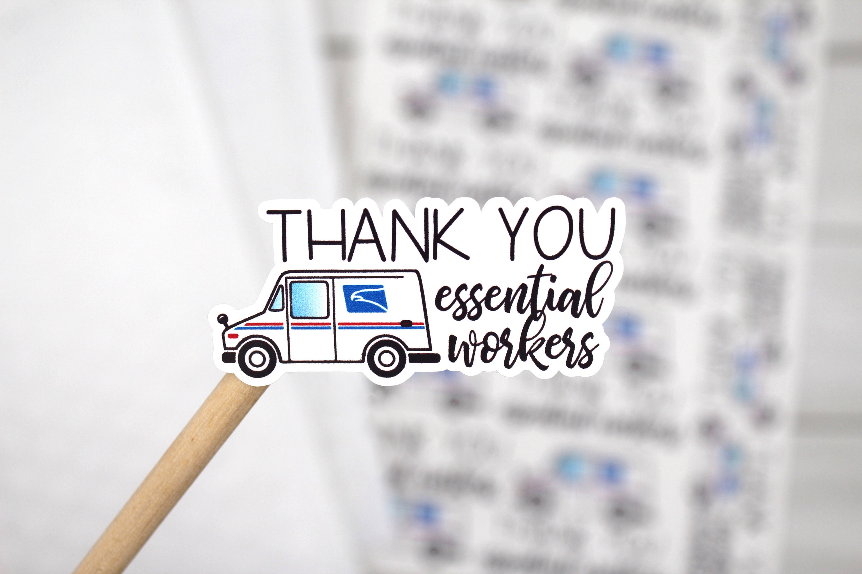 Thank You Essential Worker Sticker Postal Worker USPS Driver | Etsy