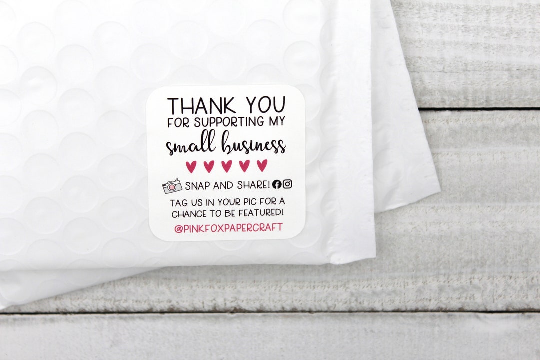 Thank You for Supporting My Small Business Stickers, Snap and Share ...