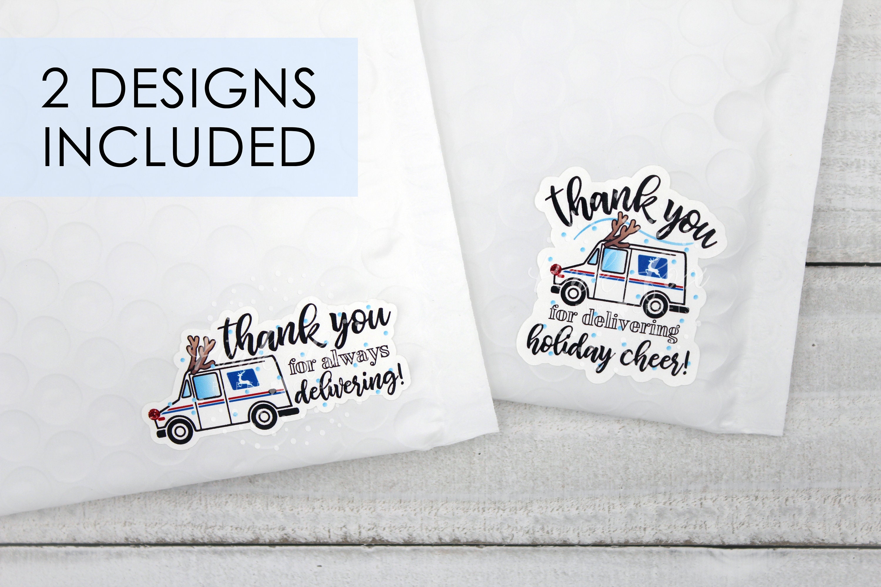Holiday Thank You USPS Stickers, Mail Carrier Mailman Postal Worker ...