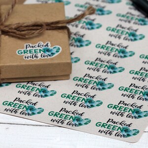 Packed Green With Love, Recycled Packing Stickers, Reused Packaging Box ...