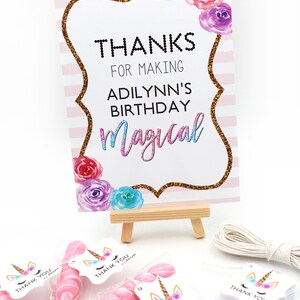 Unicorn Tags Package, Unicorn Birthday Party Favor Tags, Personalized ...