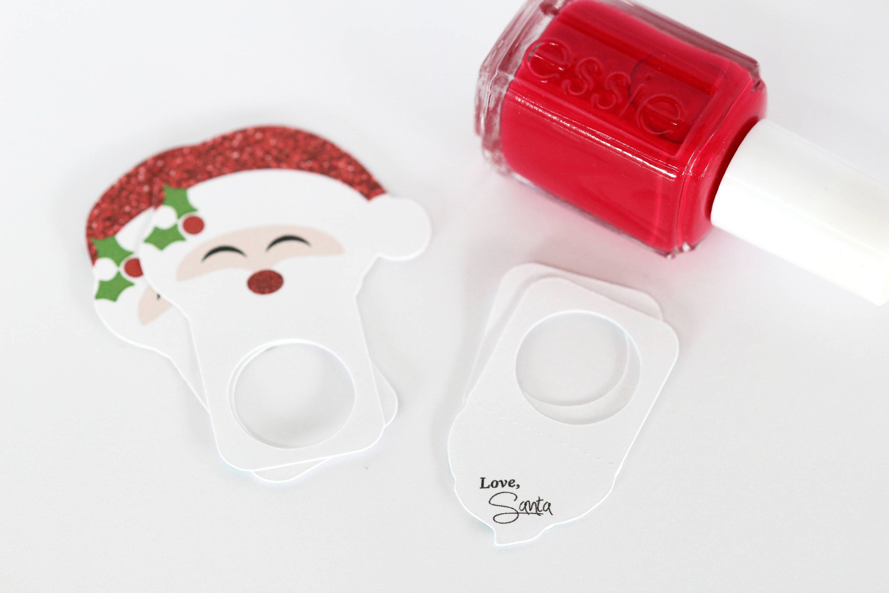 Christmas Nail Polish Gift Tags Santa Nail Polish Tags | Etsy