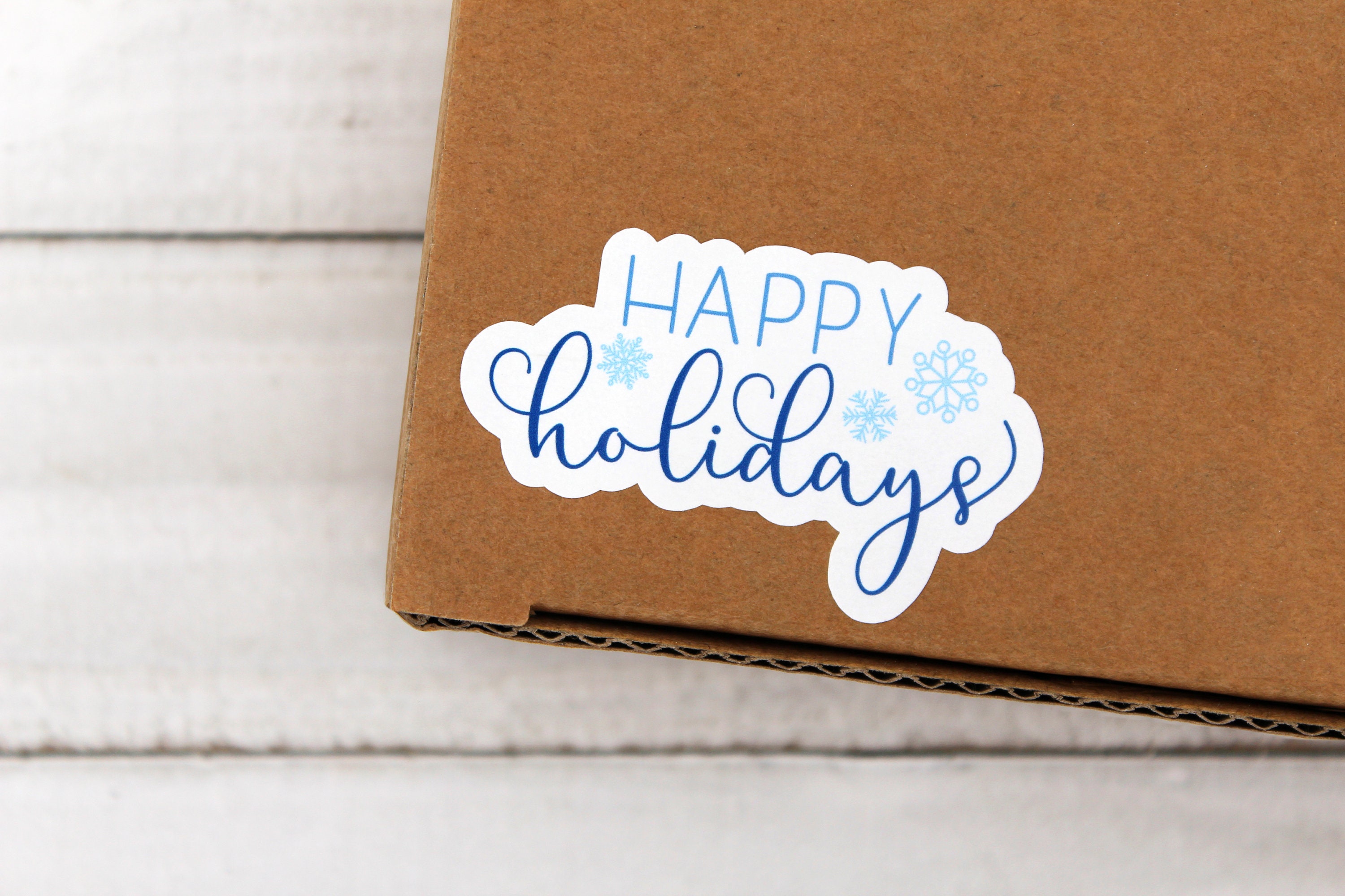 Happy Holidays Stickers Happy Mail Sticker Christmas Card | Etsy