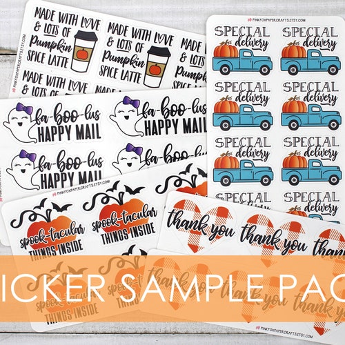 Fall & Halloween Sticker Bundle Happy Mail Sticker Set Thank - Etsy