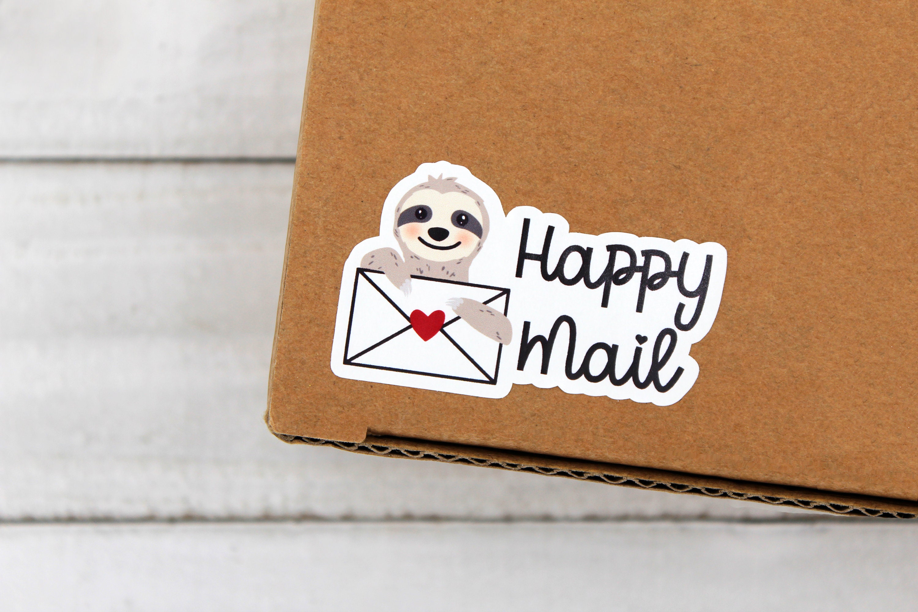 Sloth Happy Mail Stickers Cute Sloth Mail Sticker Thanks for - Etsy