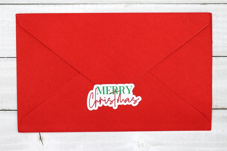 Merry Christmas Stickers, Happy Mail Sticker, Christmas Card Stickers ...