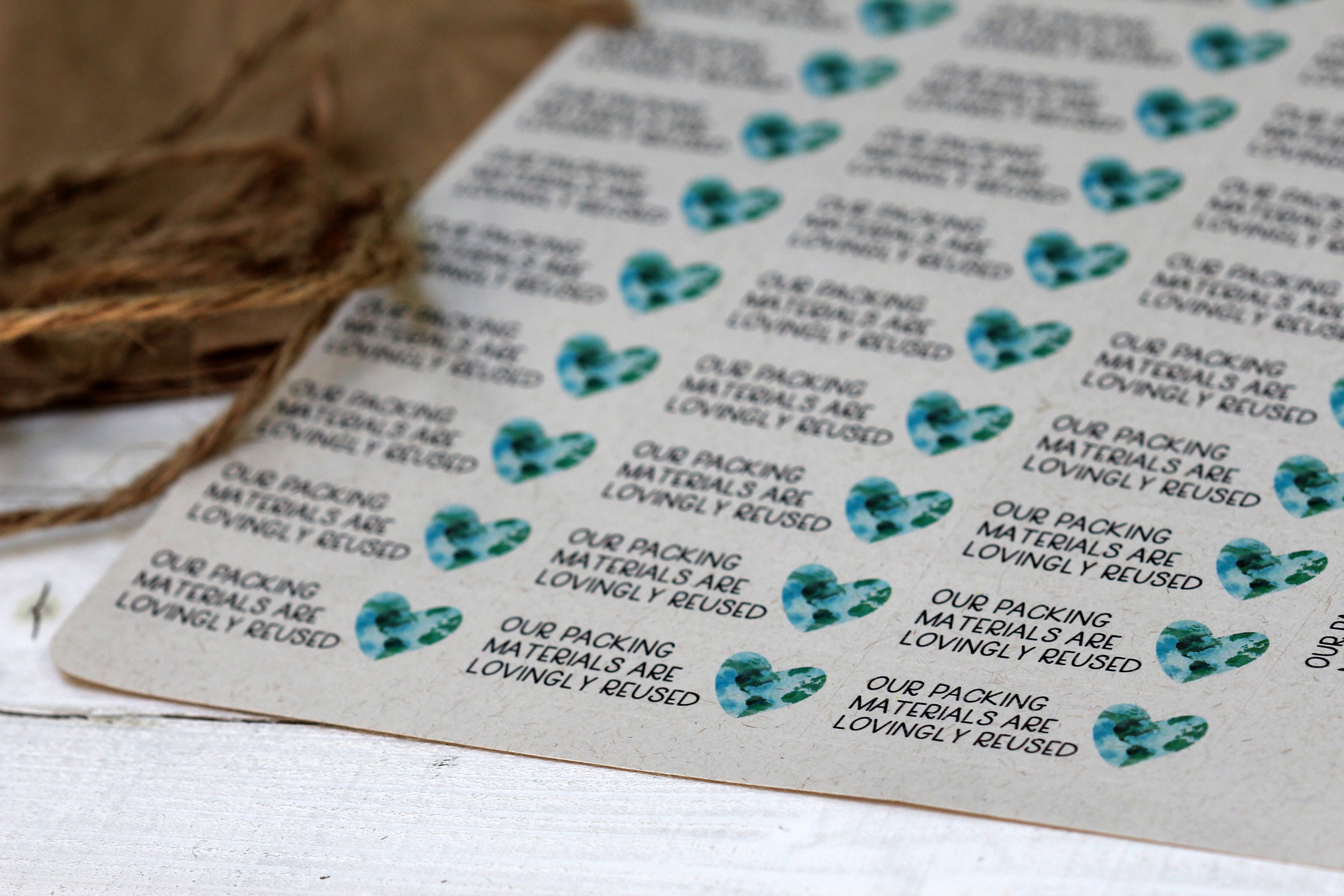 Our Packing Materials Are Lovingly Reused Recycled Stickers | Etsy