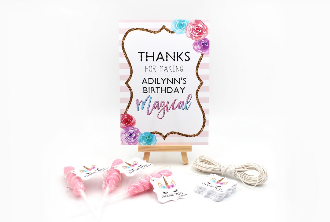 Unicorn Tags Package, Unicorn Birthday Party Favor Tags, Personalized ...