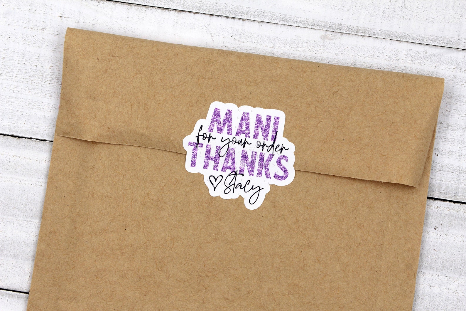 Personalized Mani Thanks for Your Order Sticker, Nail Rep Sticker ...