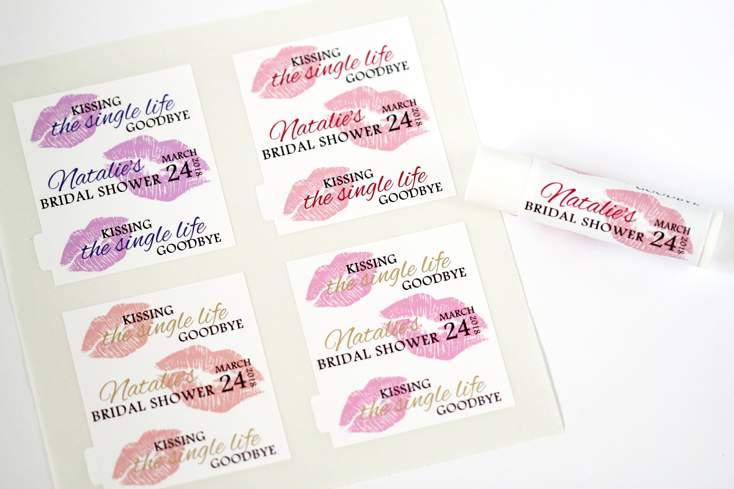 Lip balm Kissing the Single Life Goodbye Favor Sticker Custom | Etsy