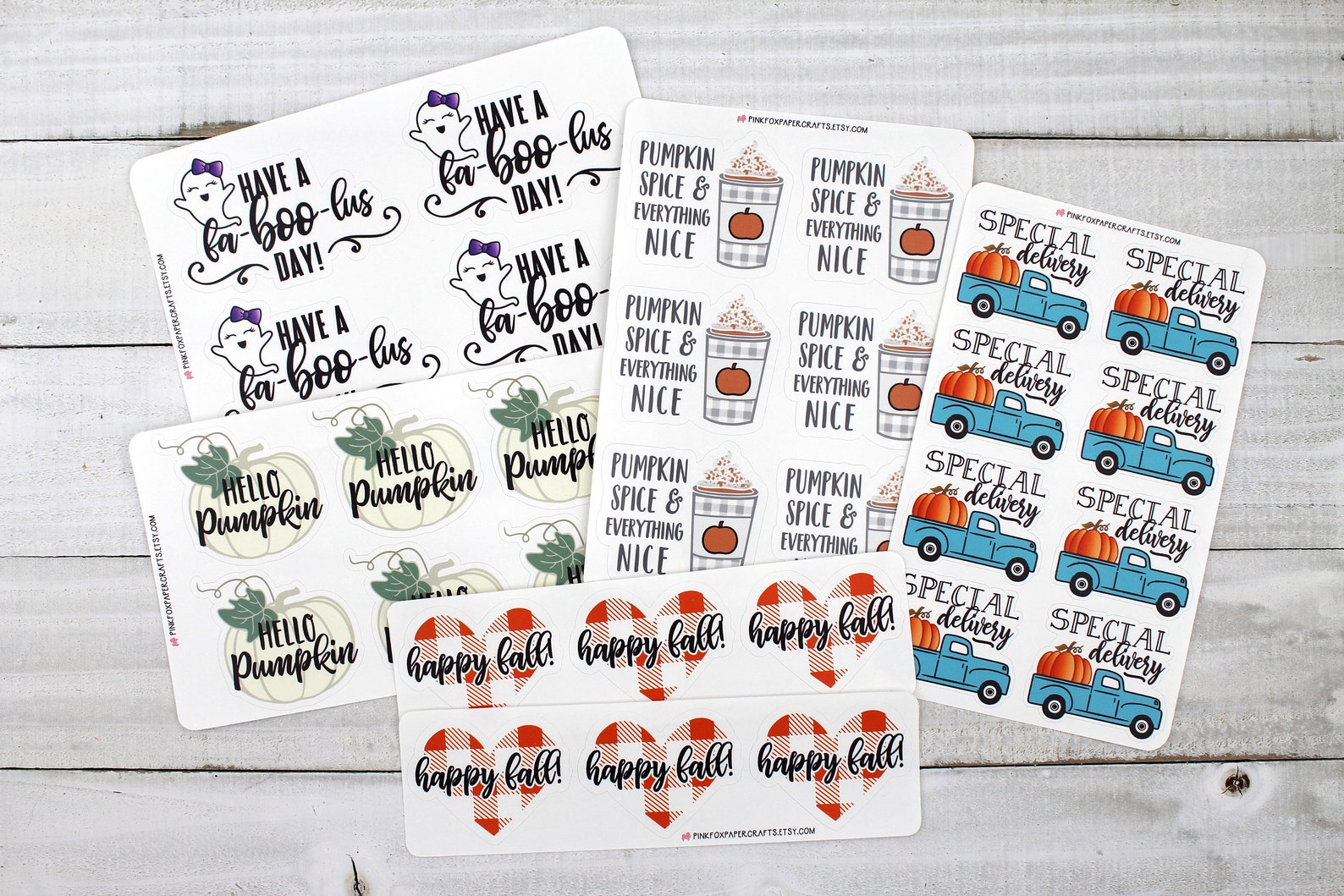 Fall & Halloween 30 Sample Sticker Pack, Happy Mail Sticker Set, Small ...