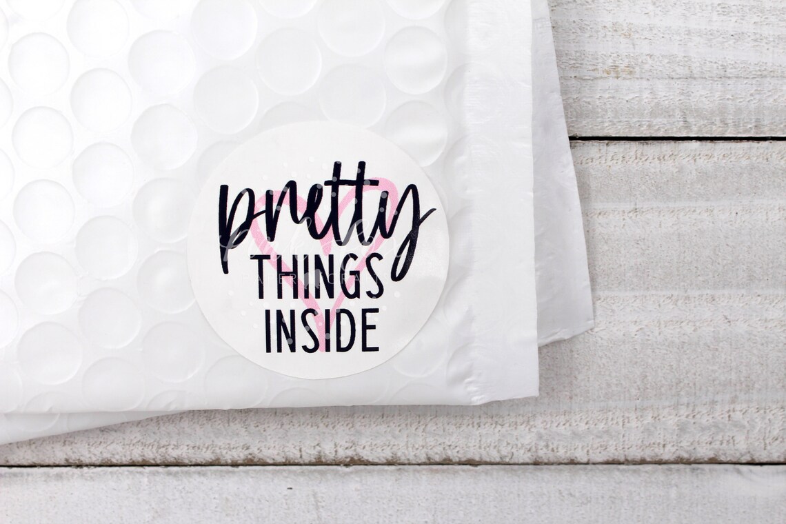 Pretty Things Inside Sticker, Thank You for Shopping Small, Etsy Shop ...