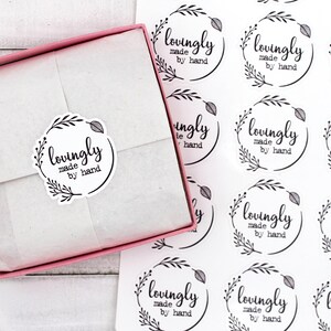 Lovingly Made by Hand, Etsy Sticker, Handmade Gift, Shipping Sticker ...