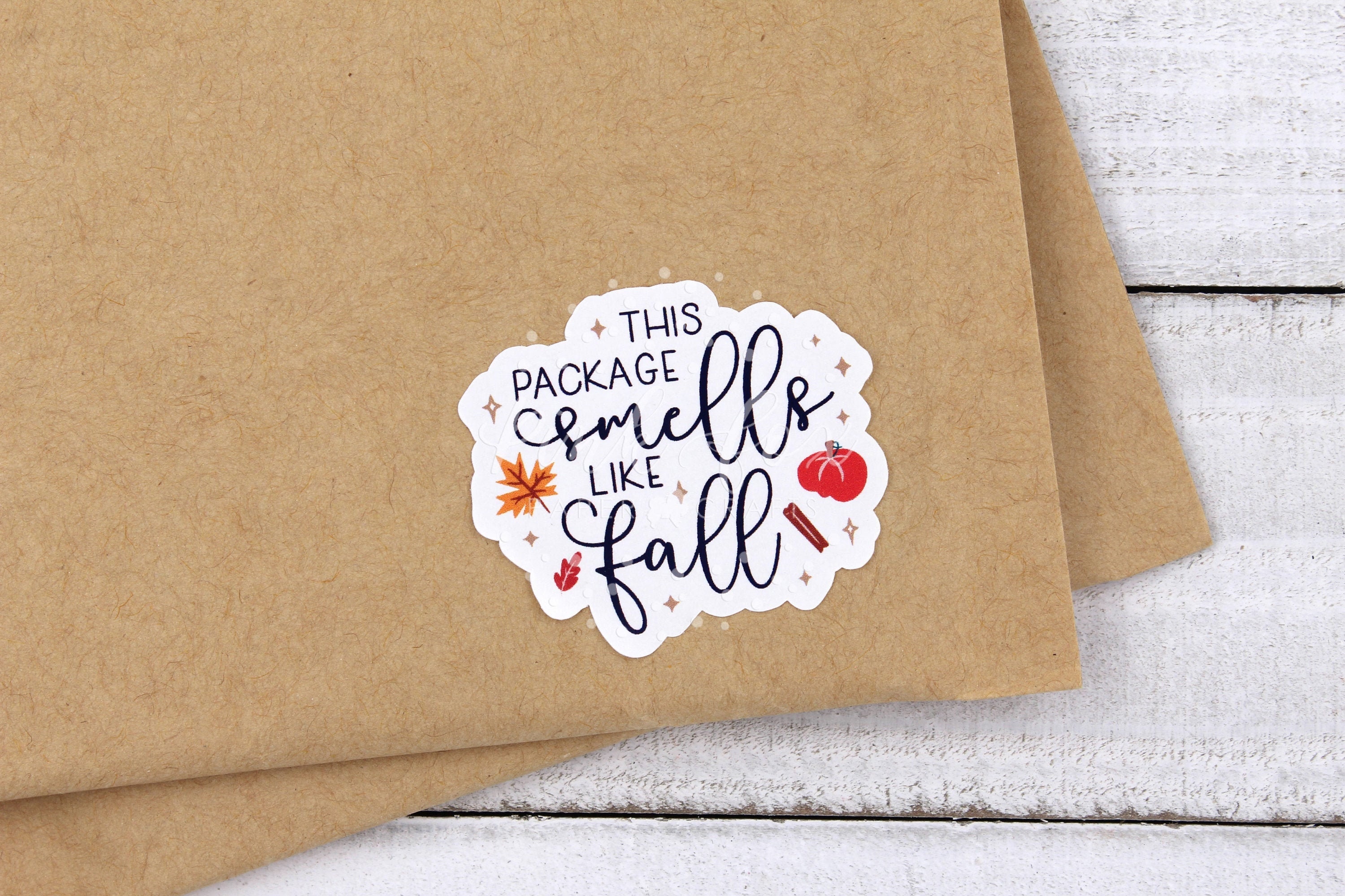 This Package Smells Like Fall Happy Mail Stickers Essential | Etsy