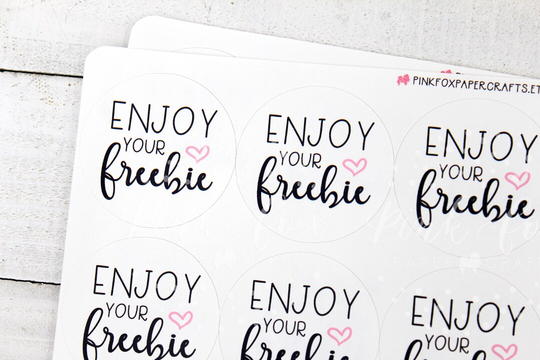 Enjoy Your Freebie Sticker, Free Gift Sticker, Giveaway Winner Sticker ...