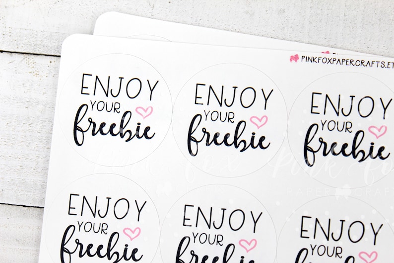 Enjoy Your Freebie Sticker Free Gift Sticker Giveaway Winner | Etsy