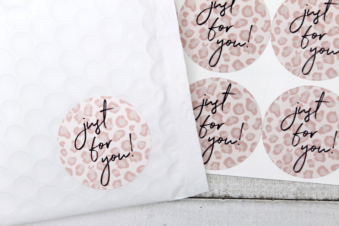 Just for You Stickers, Pink Leopard Stickers, Happy Mail Packaging ...