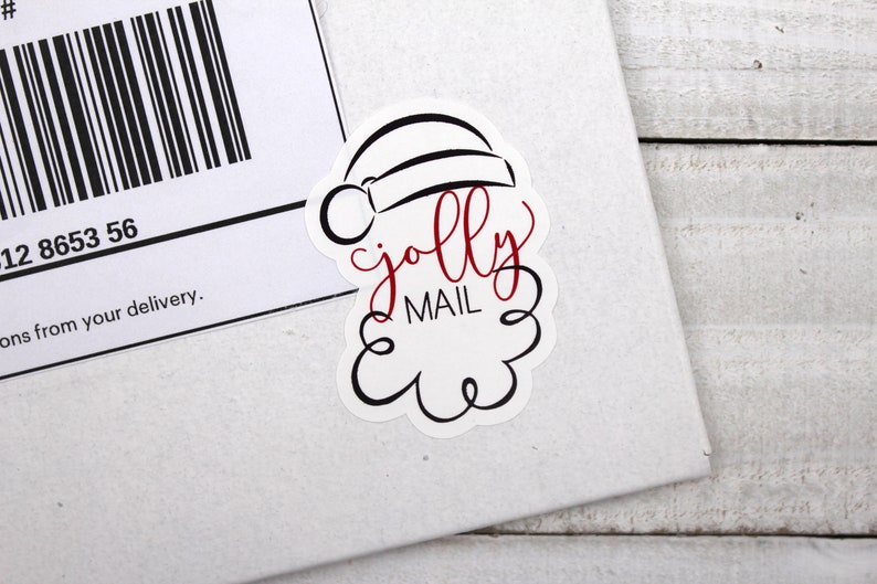 Santa Jolly Mail Sticker Christmas Happy Mail Sticker - Etsy