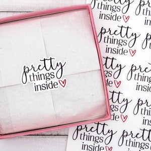 Pretty Things Inside Sticker, Thank You for Shopping Small, Etsy Shop ...