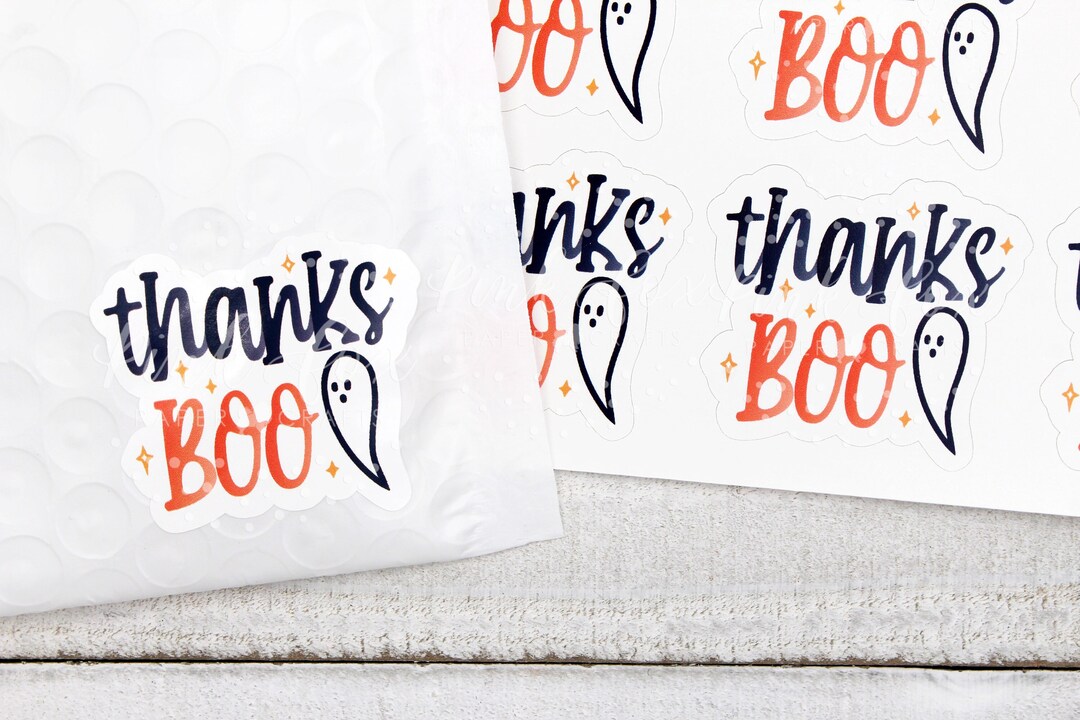 Thanks Boo Stickers, Happy Halloween, Happy Mail Thank You Sticker ...