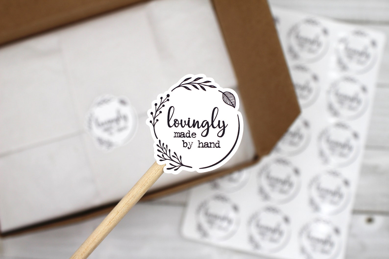 Lovingly Made by Hand, Etsy Sticker, Handmade Gift, Shipping Sticker ...