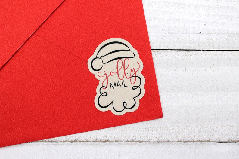 Santa Jolly Mail Sticker Christmas Happy Mail Sticker - Etsy