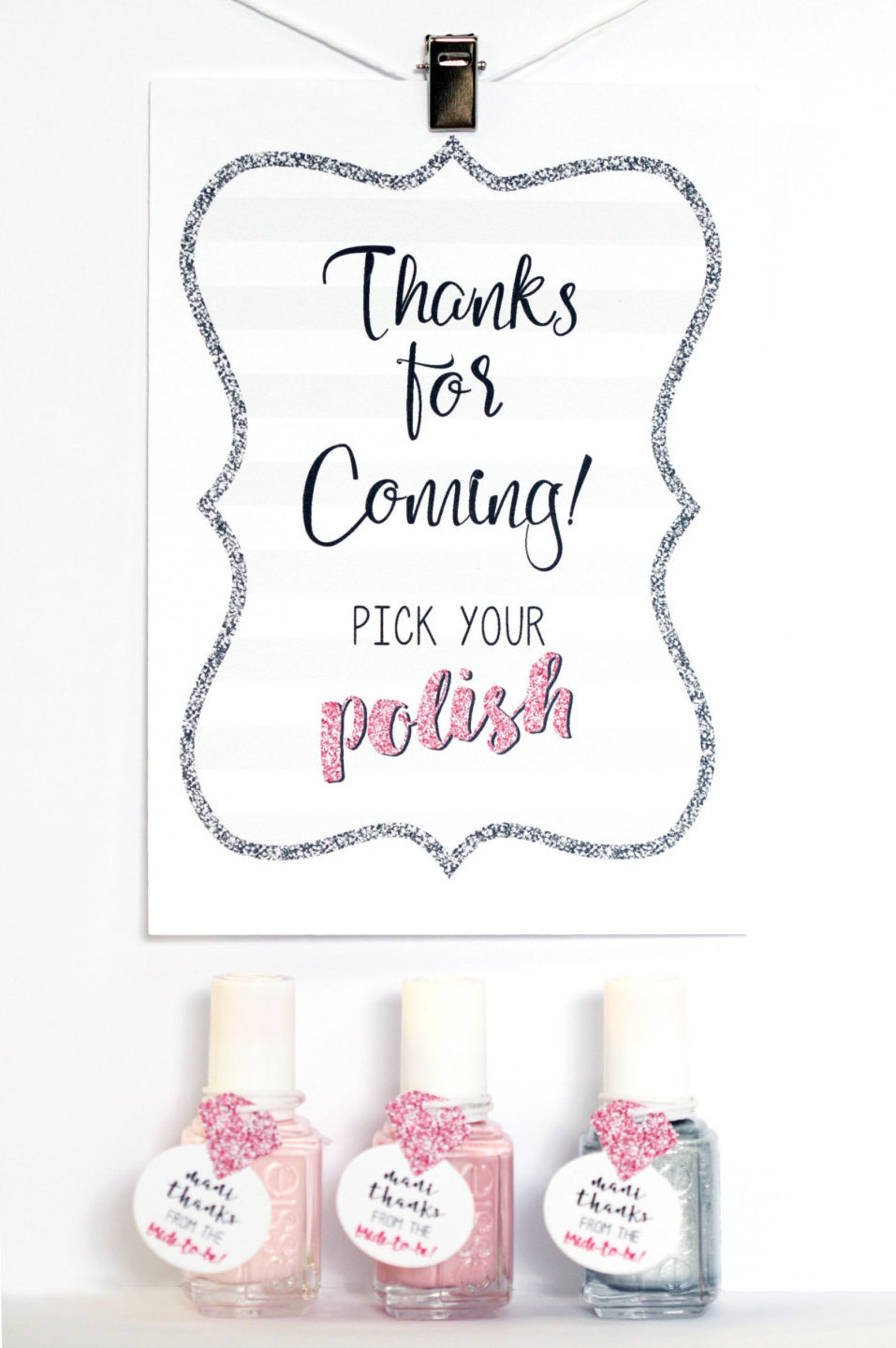 Mani Thanks Tags Package, Nail Polish Tags, Thanks for Coming Sign ...