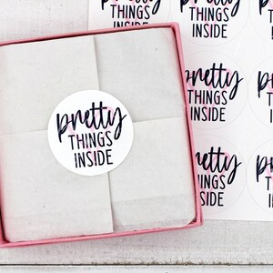 Pretty Things Inside Sticker, Thank You for Shopping Small, Etsy Shop ...