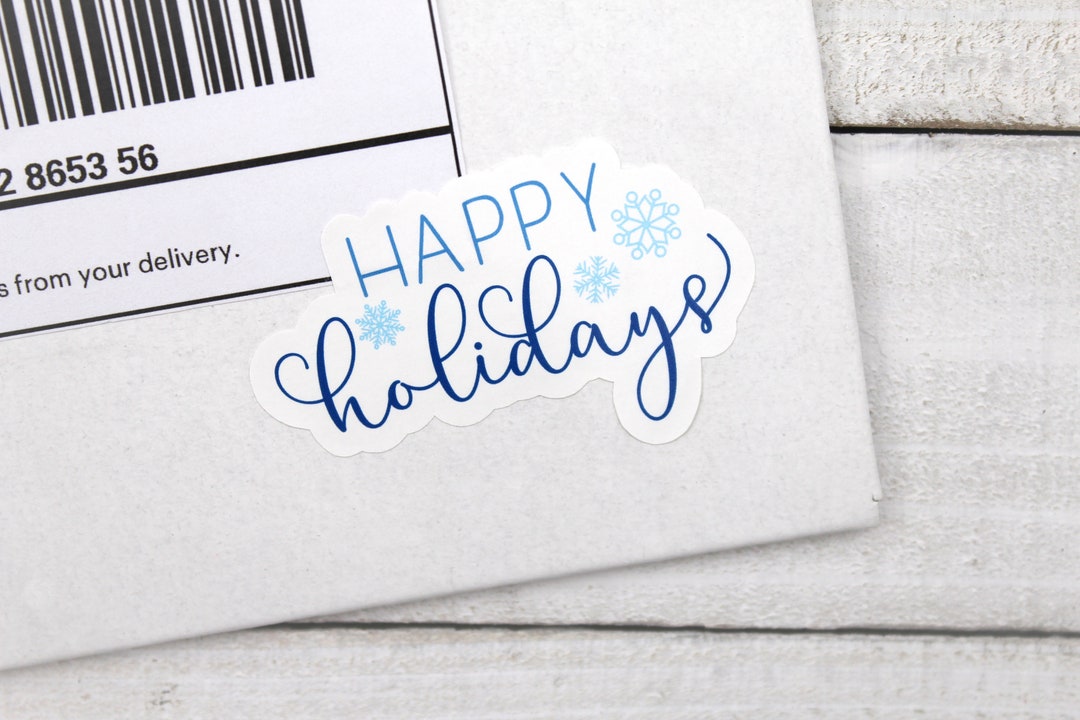 Happy Holidays Stickers, Happy Mail Sticker, Christmas Card Stickers ...