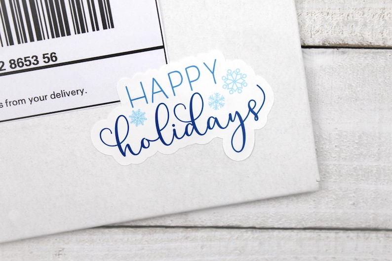 Happy Holidays Stickers Happy Mail Sticker Christmas Card - Etsy