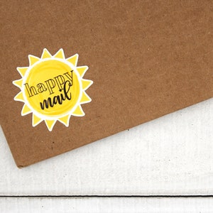 Sunshine Happy Mail Sticker, Shipping Sticker Mail Sticker, Sending ...