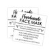 PRINTABLE Face Mask Care Card, Handmade Face Mask Tag, Cloth Face Mask ...
