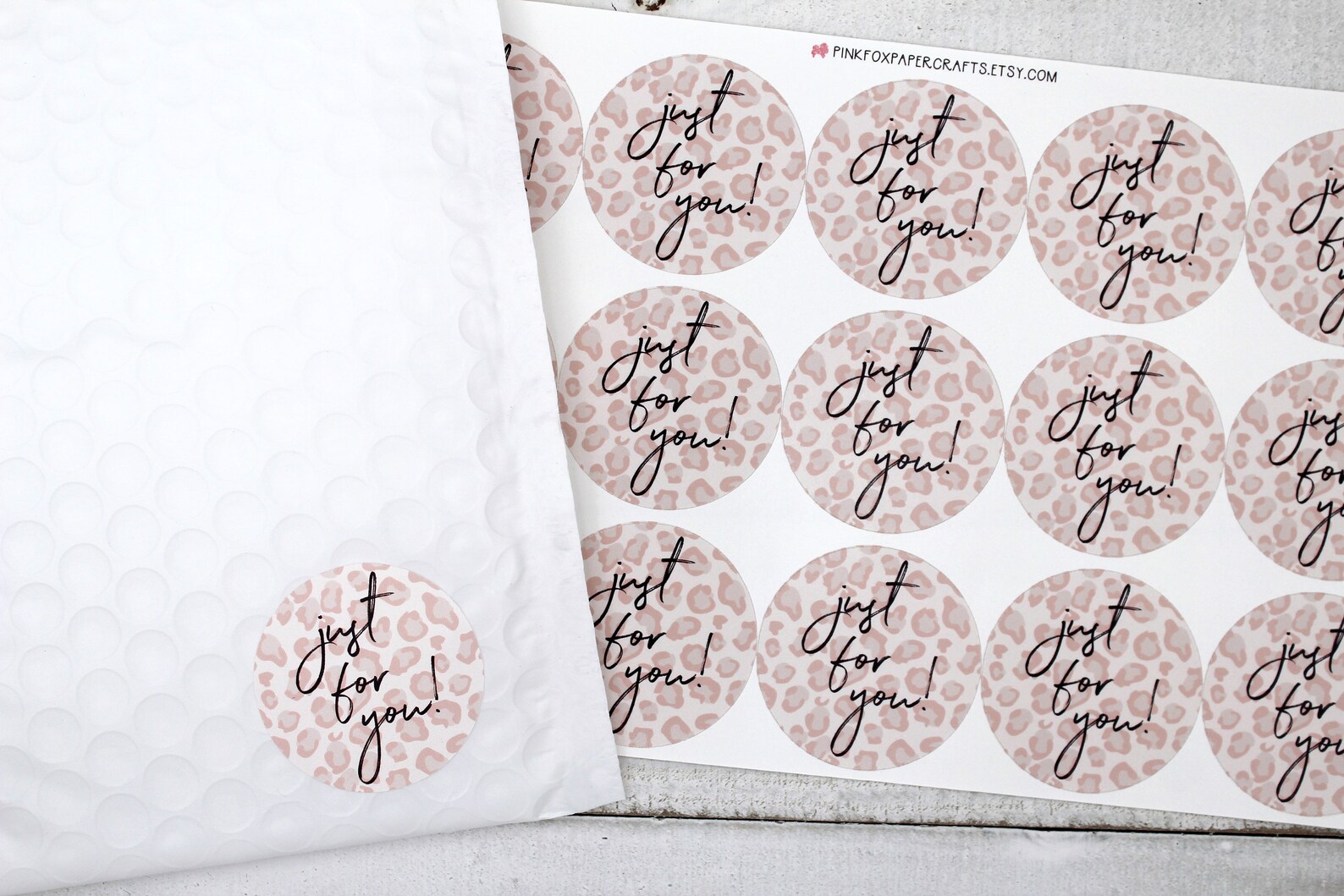 Just for You Stickers Pink Leopard Stickers Happy Mail - Etsy