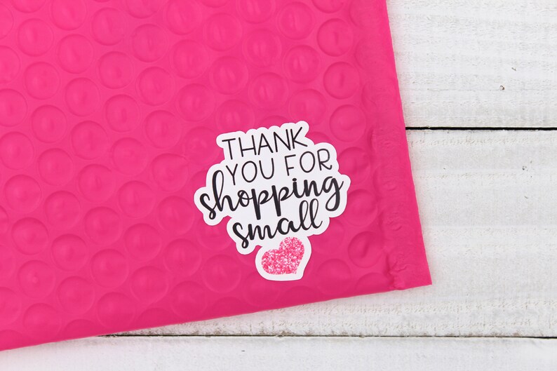 Thank You for Shopping Small, Etsy Shop Sticker, Thank You Happy Mail ...