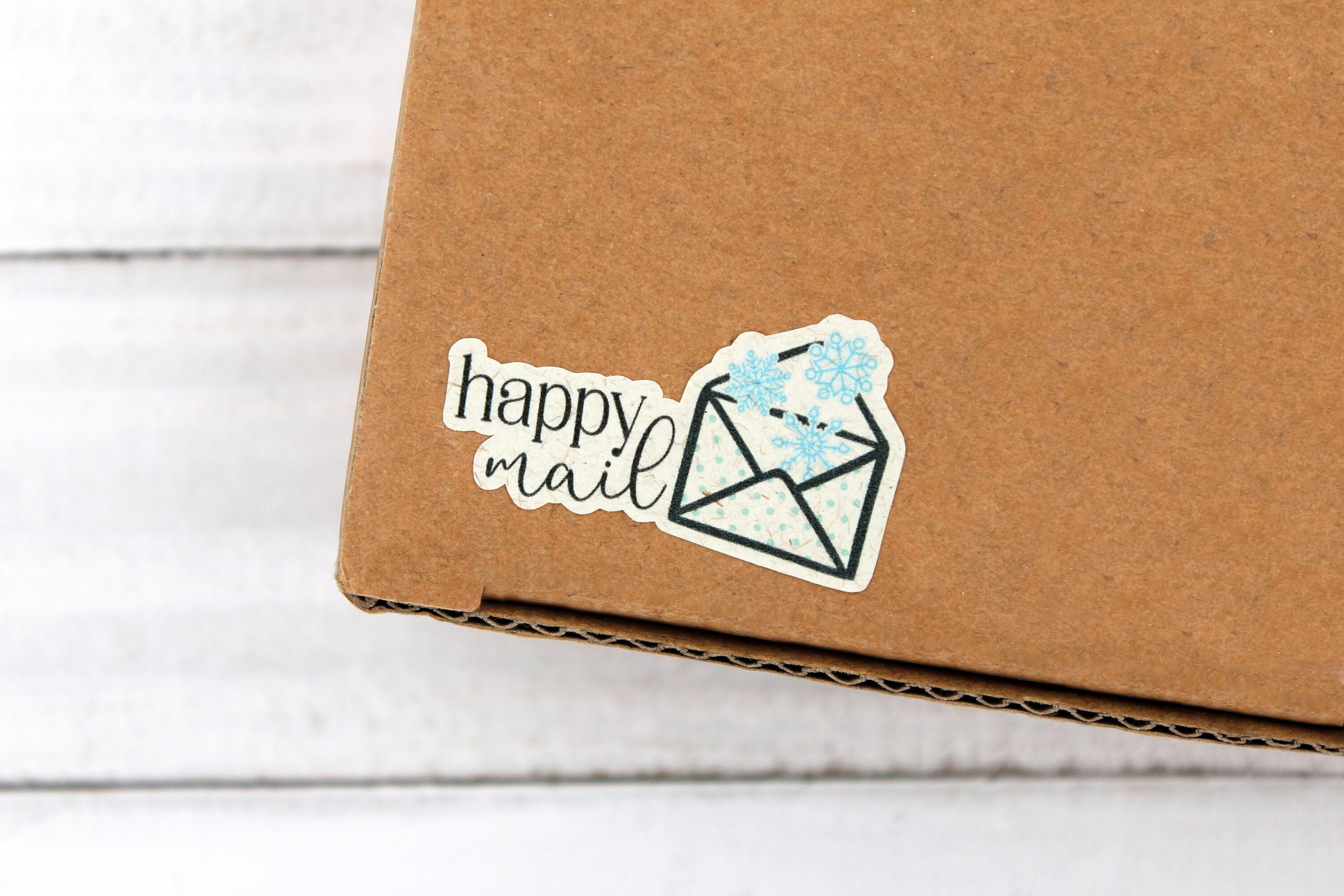 Winter Snowflake Happy Mail Stickers Thank You Stickers | Etsy