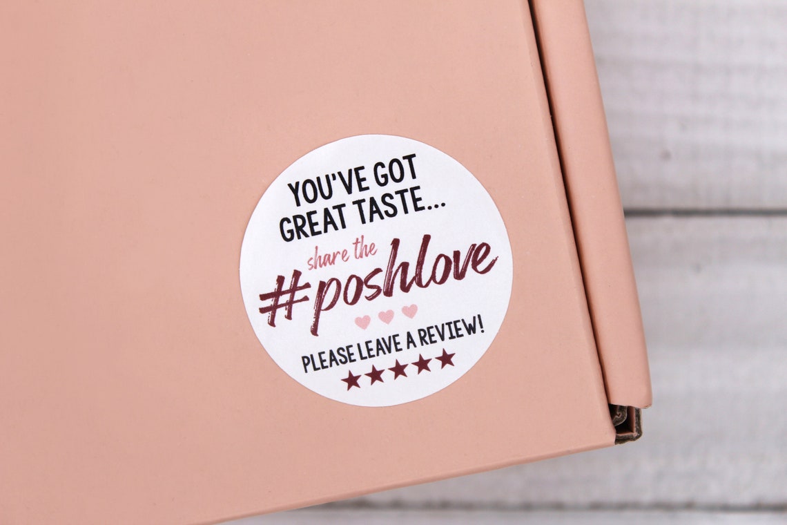 Share the Poshlove Sticker Poshmark Thank You Sticker Happy | Etsy