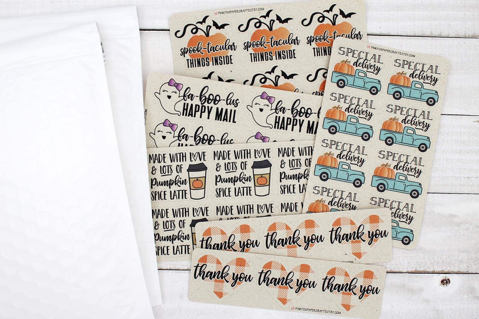 Fall & Halloween Sticker Bundle Happy Mail Sticker Set Thank - Etsy
