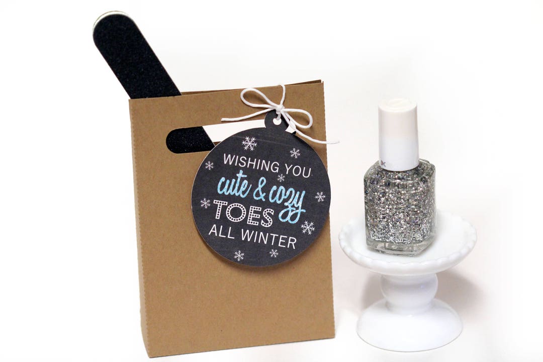 Christmas Sock Gift Tags and Nail Polish Tags, Cute and Cozy Toes ...