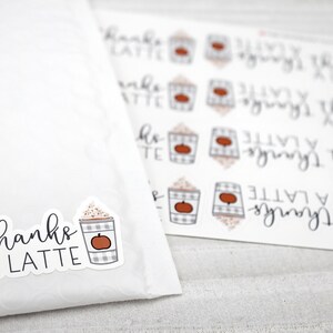 Thanks A Latte Sticker, Pumpkin Spice Latte Fall Stickers, Happy Mail ...
